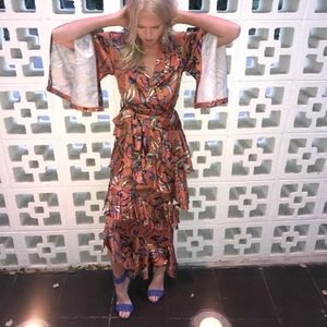 Free People | Dresses | Silk Half Slit Incredible Fringe Dress | Poshmark